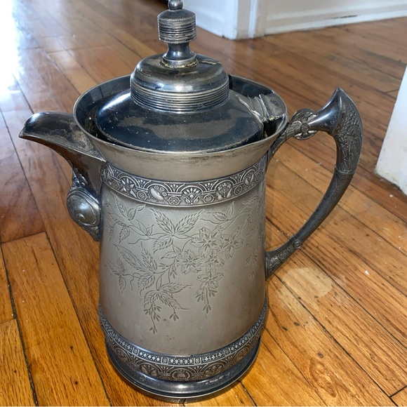 Kitchen | Middletown Plate Co Quadruple Silver Plate Pitcher Ceramic ...